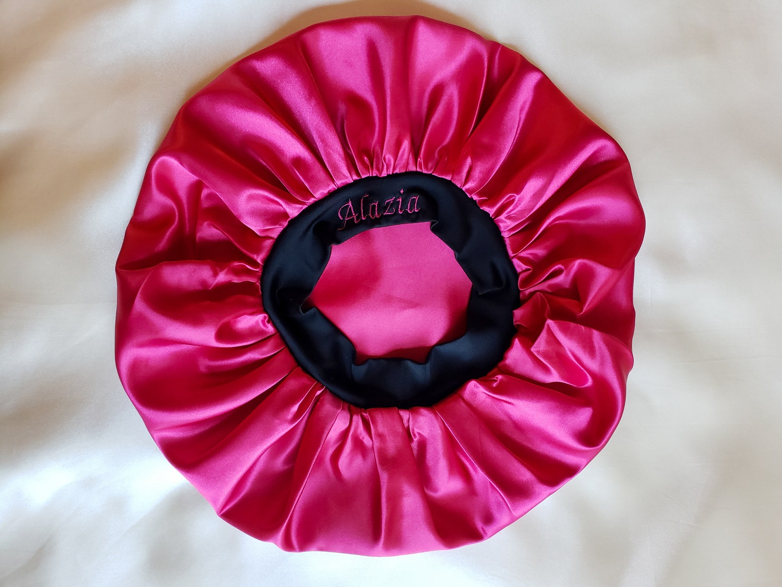 Custom Embroidered Satin Bonnet Personalized Hair Bonnet - Etsy