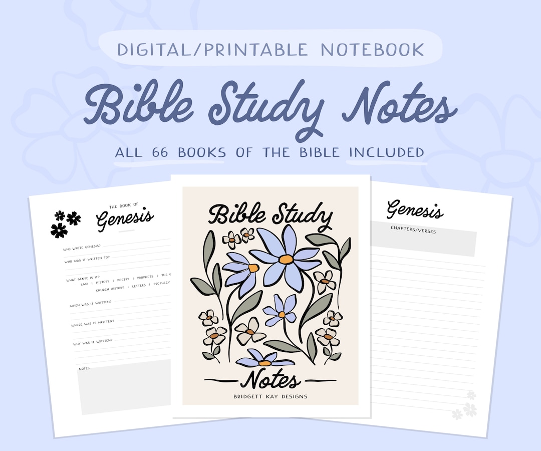 Bible Study Journal Notebook Pages for Bible Study Christian Bible ...
