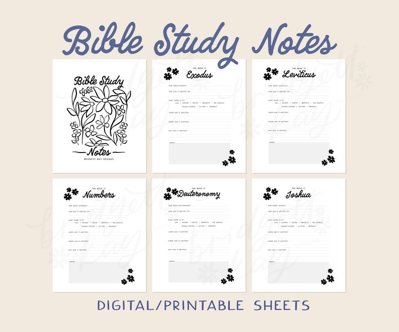Bible Study Journal Notebook Pages for Bible Study Christian Bible ...