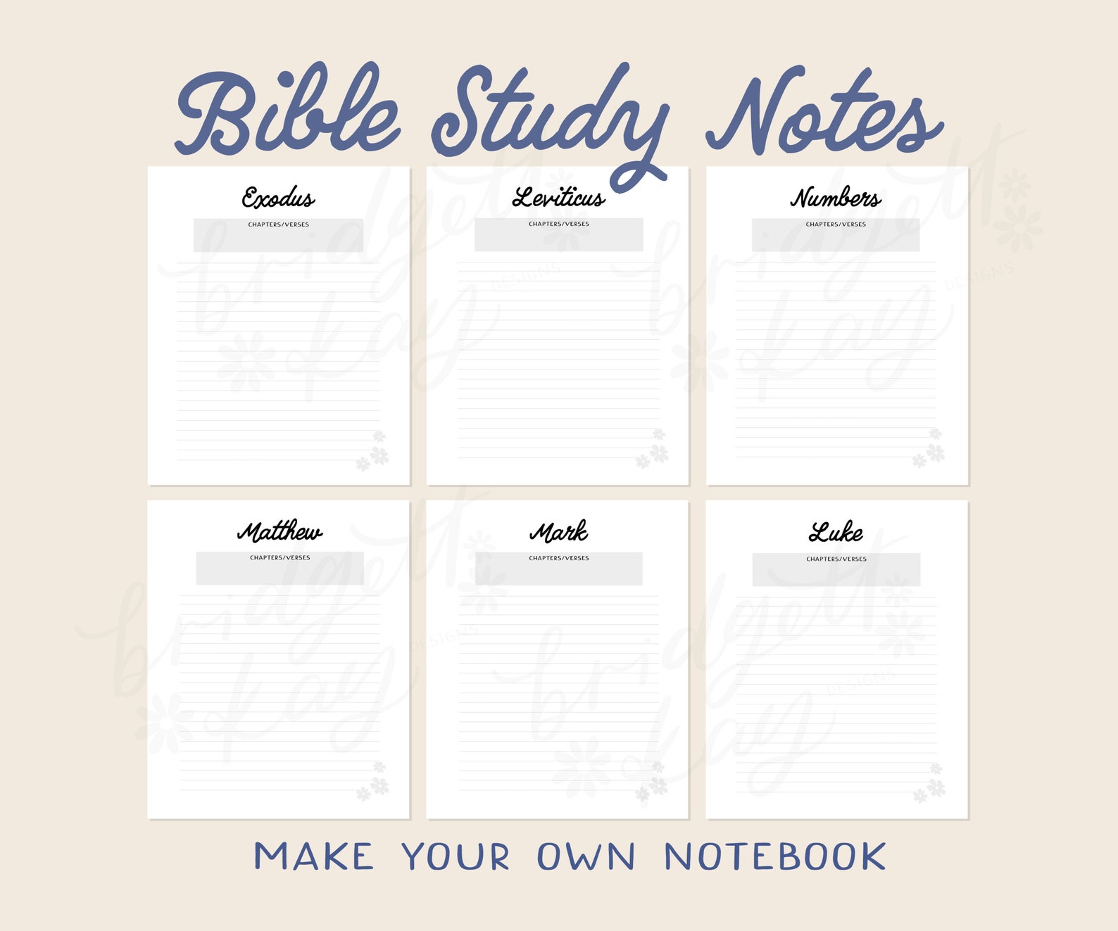 Bible Study Journal Notebook Pages for Bible Study Christian Bible ...