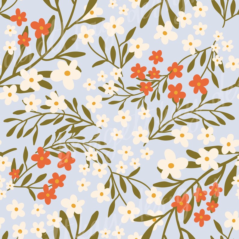 Colorful Wildflower Seamless Pattern | Vibrant Garden Digital Paper ...