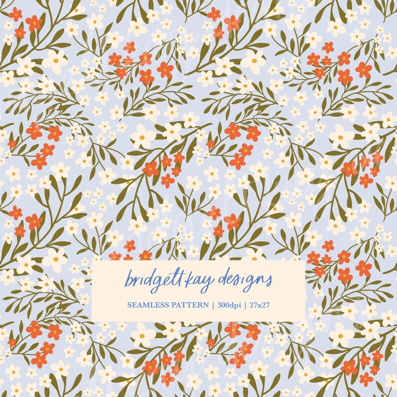 Colorful Wildflower Seamless Pattern | Vibrant Garden Digital Paper ...
