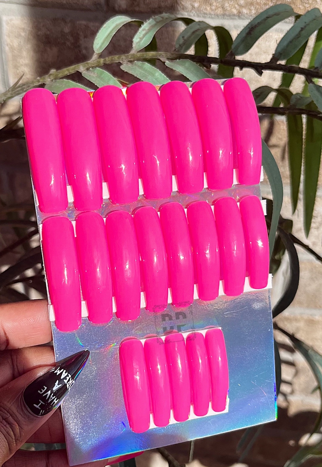 XXL Relaxed Curved Press on Nails | Solid Color, 20 Piece Set - Etsy