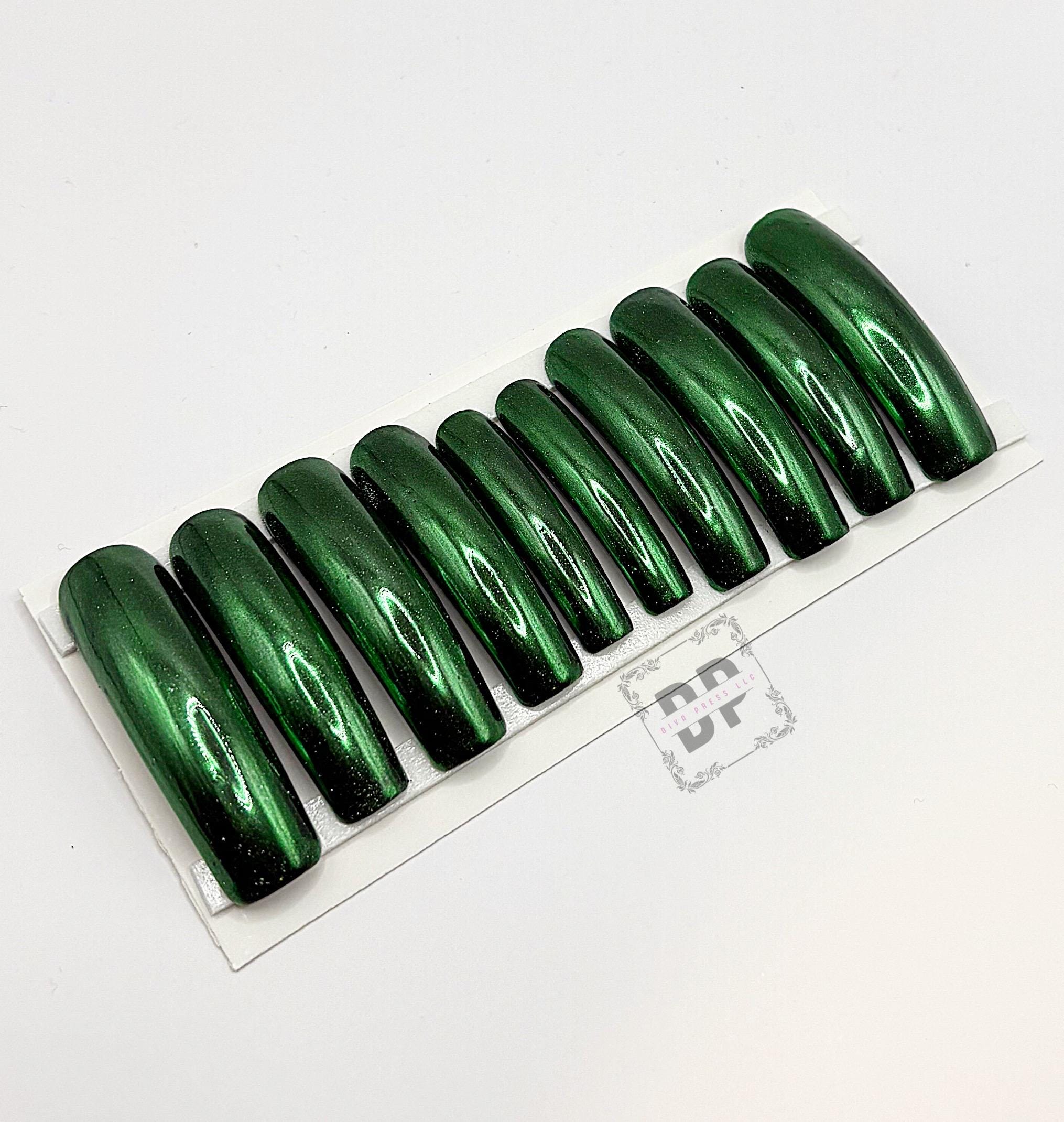 Curved Chrome Press on Nails | Wider Fit, Nail Art - Etsy