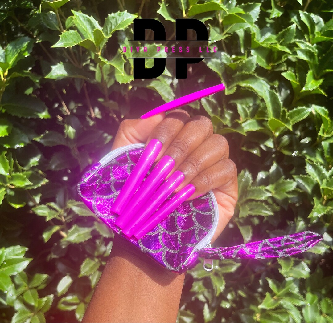 Tapered Square Hard Gel Press on Nails in Pink - Etsy