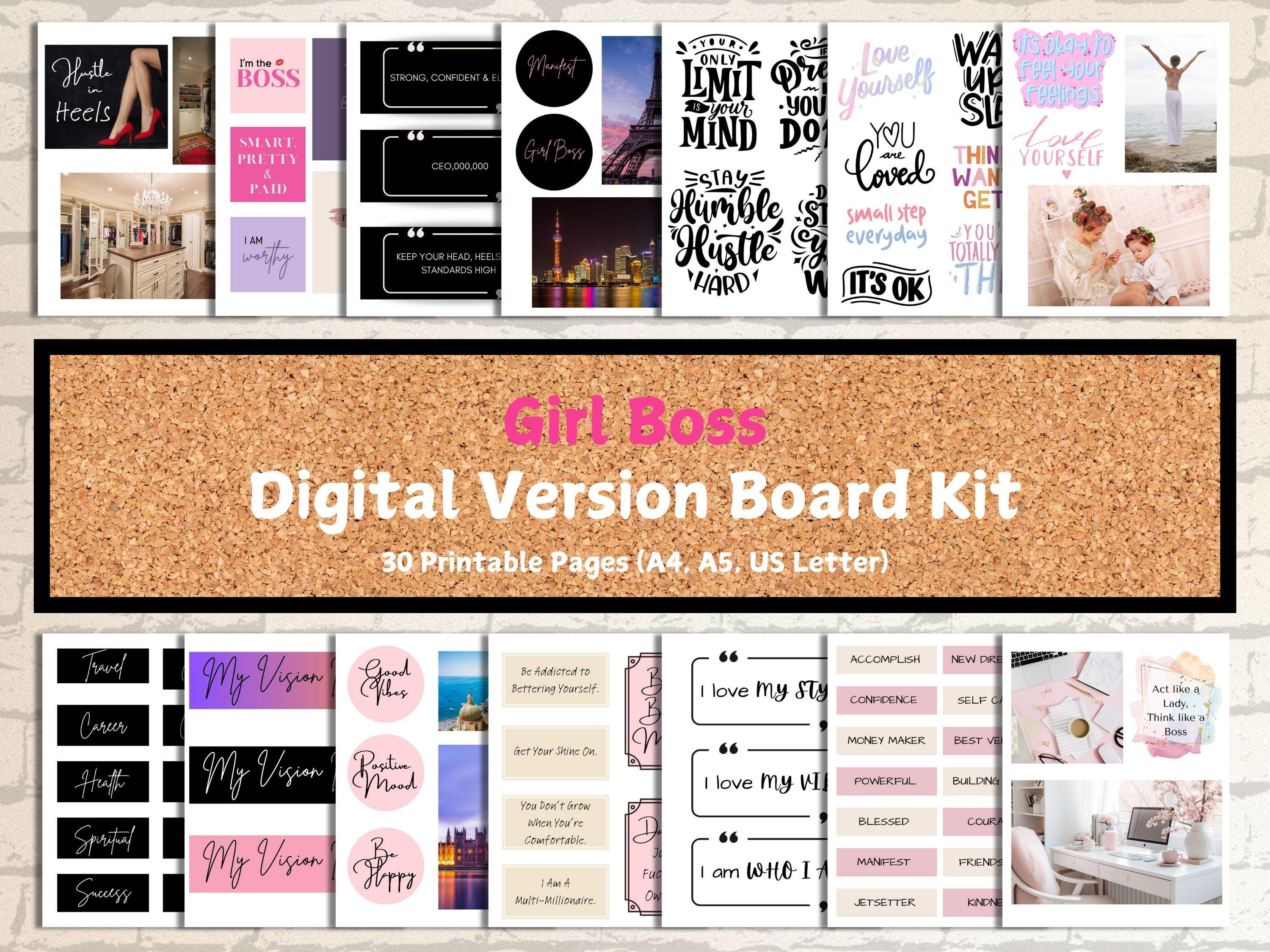 Printable Girl Boss Vision Board Kit, Vision Board, Dream Life ...
