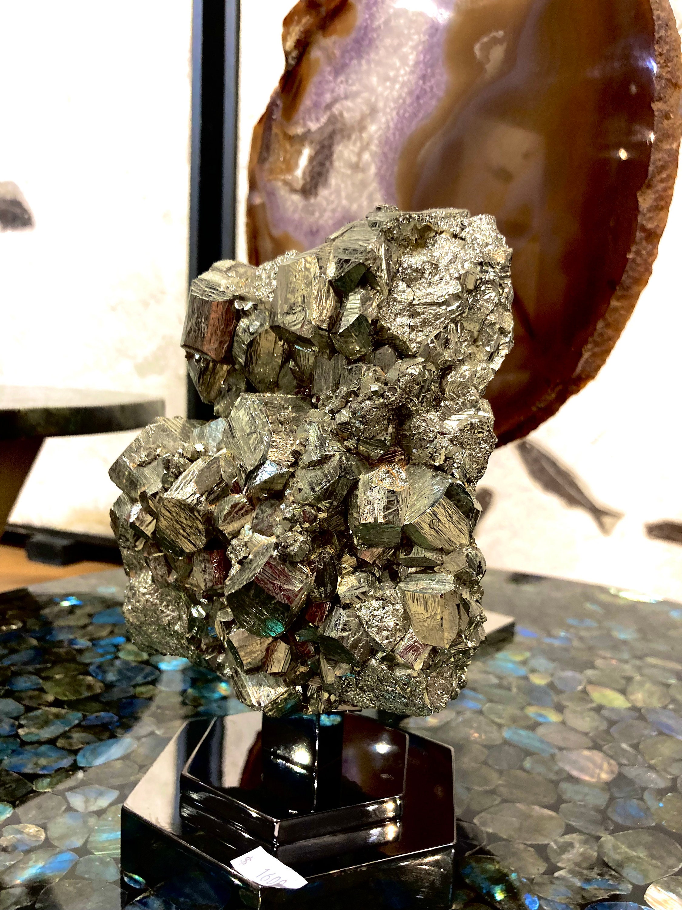 Geoworld - Iron Pyrite Specimen Mounted on Bespoke Nature Stand - Peru ...