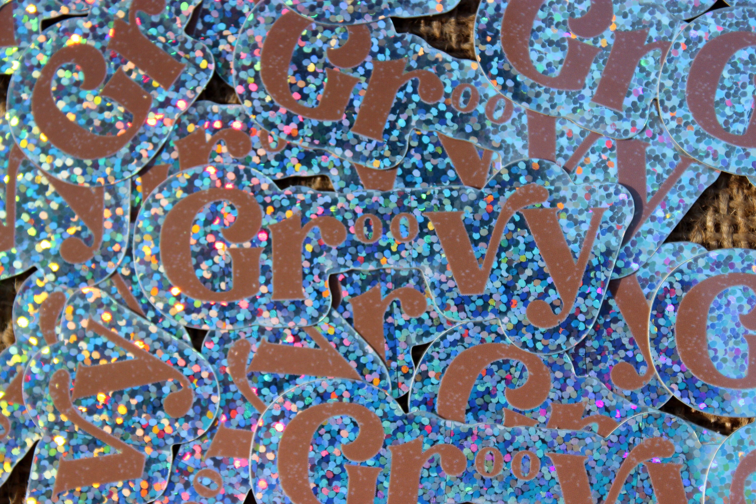 Groovy Glitter Sticker 70s Style Hippie Decal 70s | Etsy