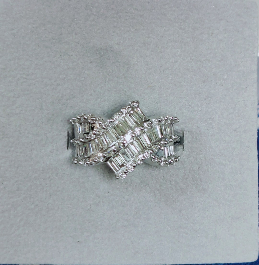 Lady's Diamond Baggett and Round Diamonds - Etsy