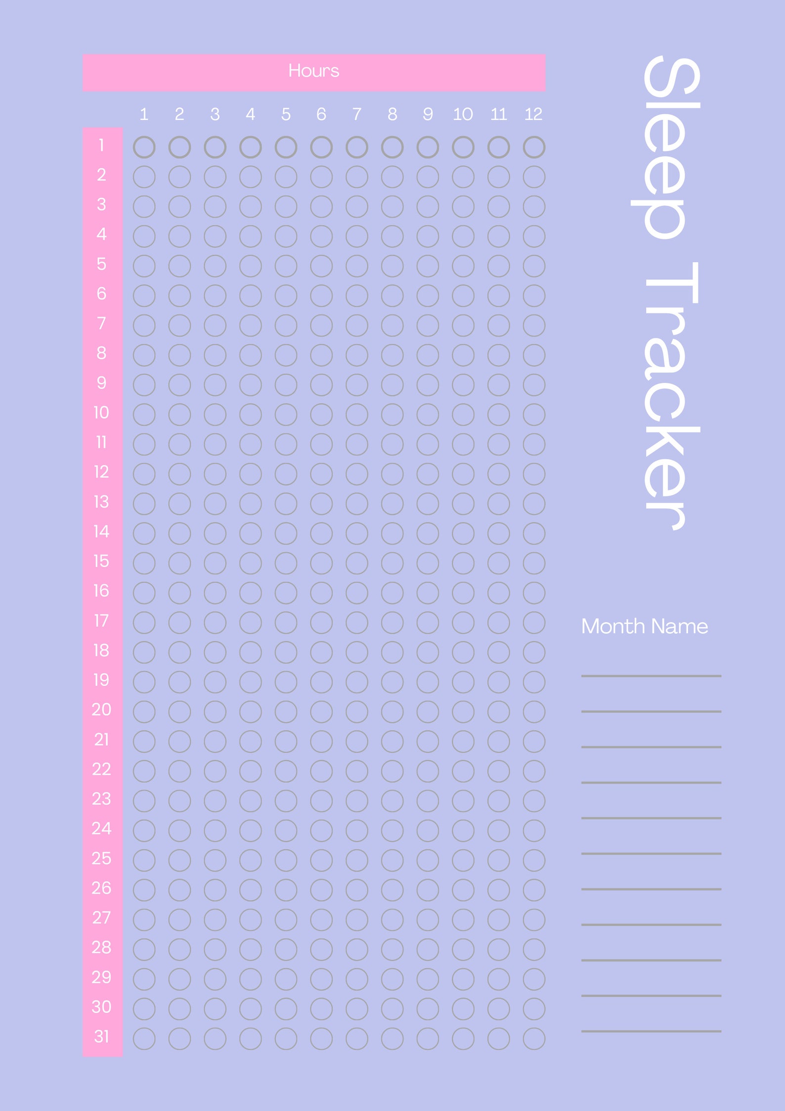 Sleep Tracker Planner - Etsy