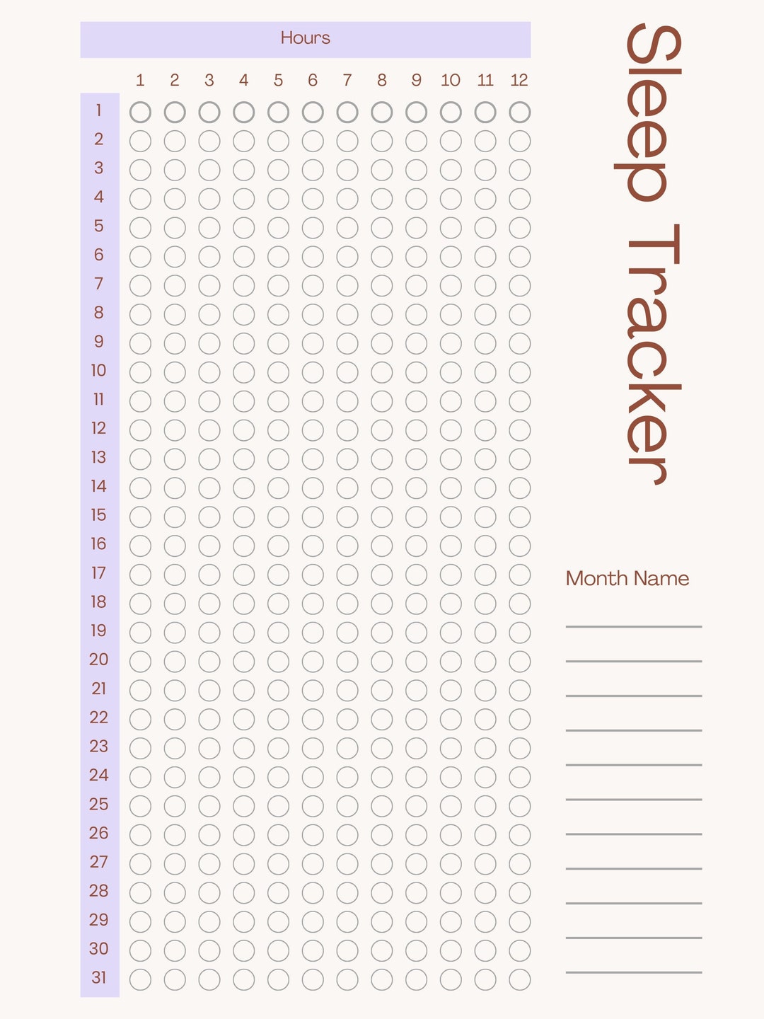 Sleep Tracker Planner - Etsy