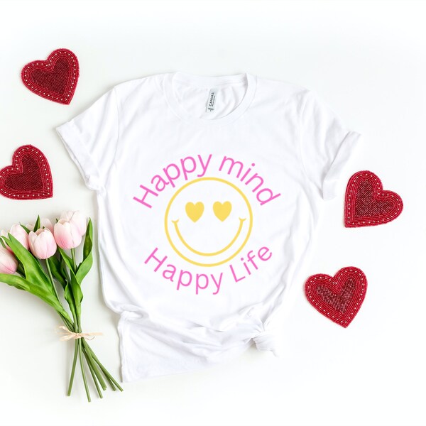 Smiley Face Svg Happy Mind Happy Life Svg - Etsy