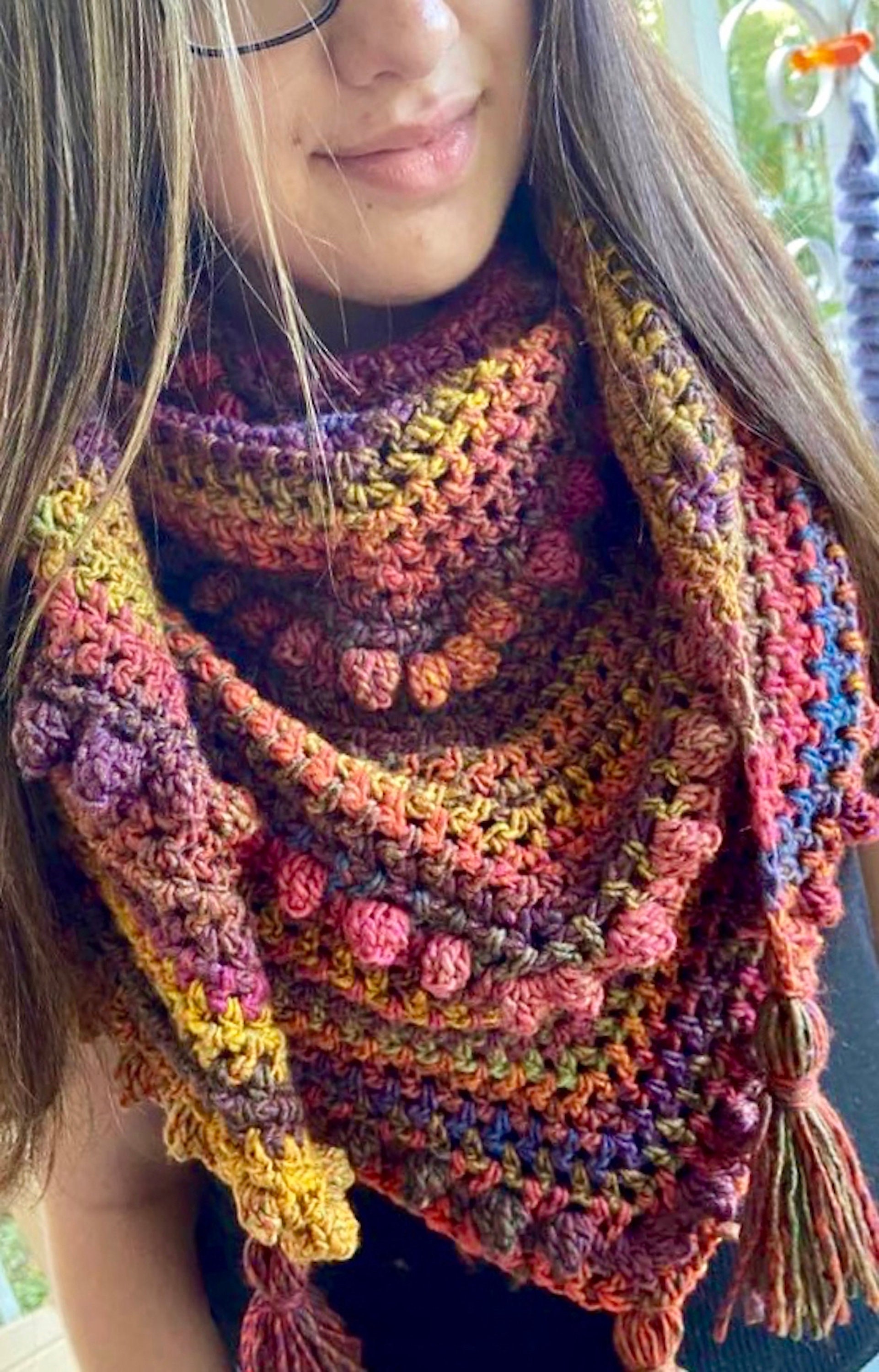 Crochet Shawl Pattern, Autumn Shawl, Crochet Wrap Pattern, Womens Shawl ...