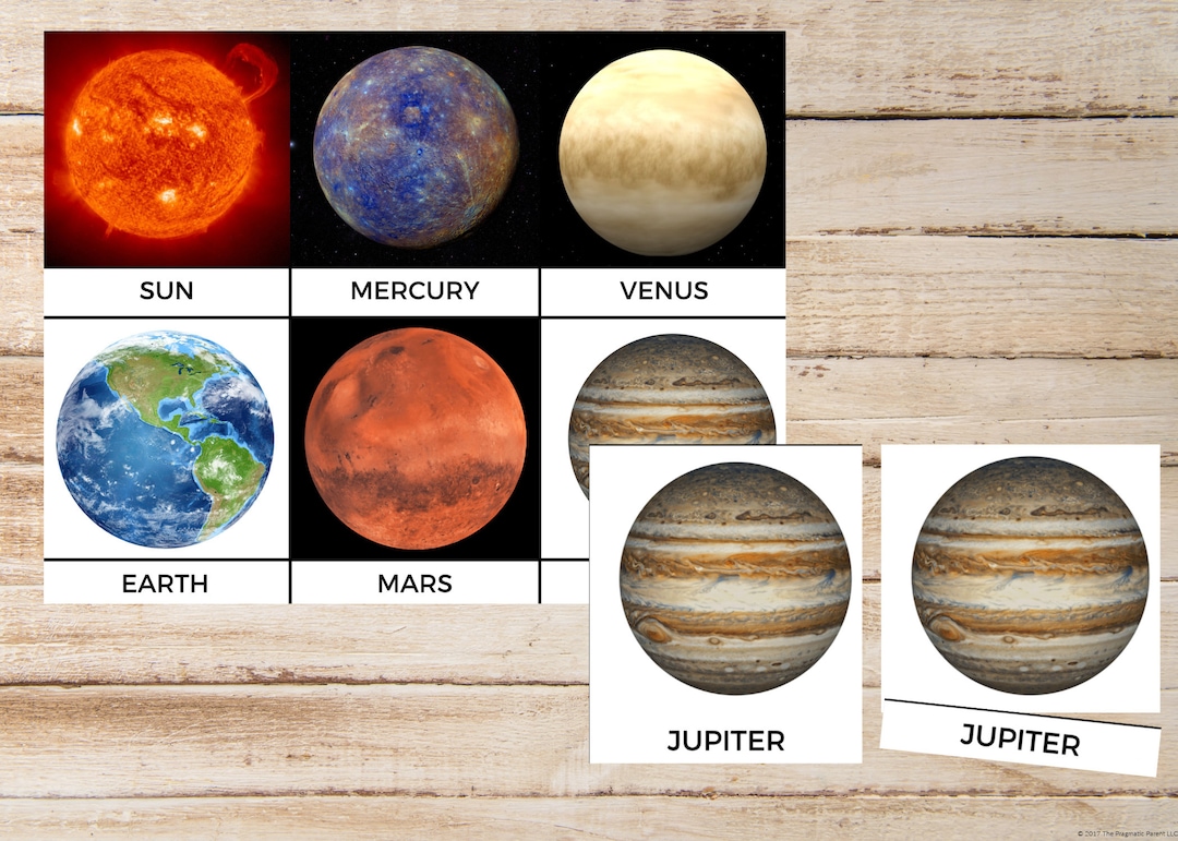 3-part Montessori Cards Solar System, Solar System Cards for Kids ...