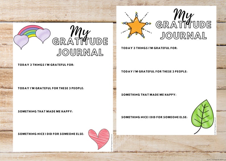 5 Kids Gratitude Printables, Kids Gratitude Journal, Gratitude Pages ...