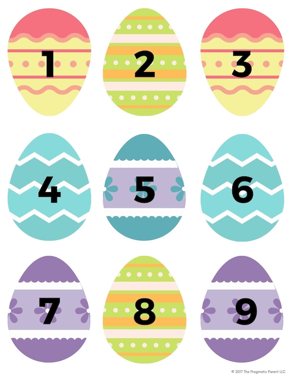 Easter Egg Number Scavenger Hunt Preschoolers | Etsy