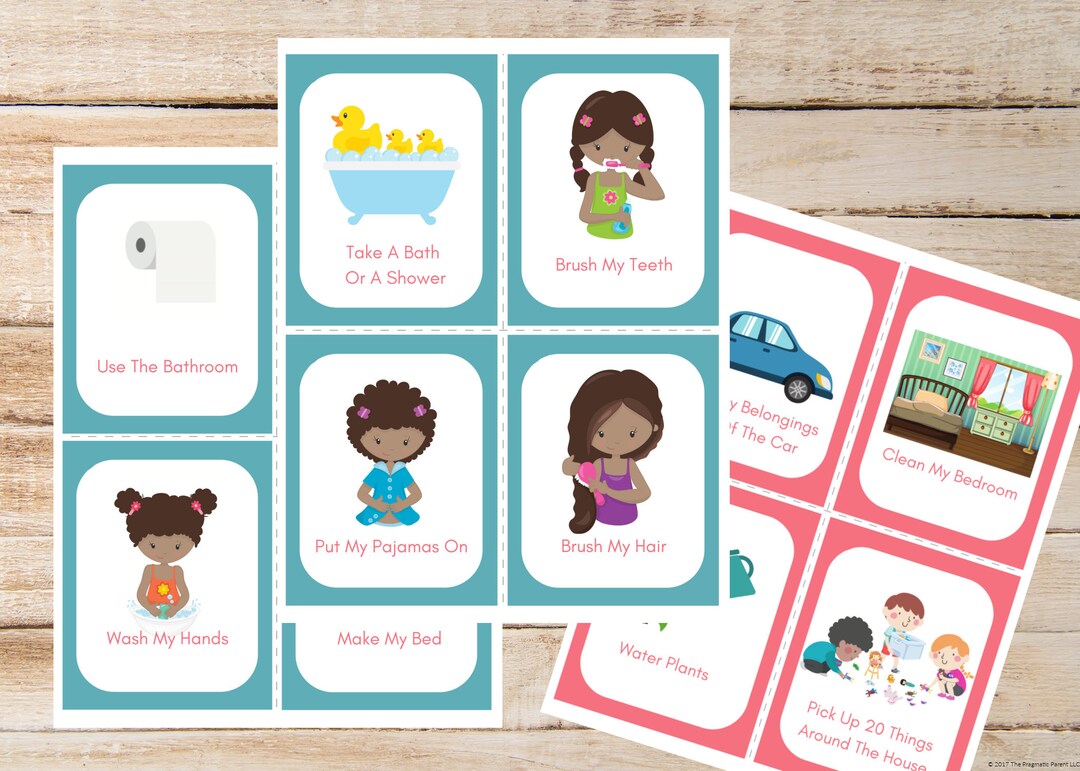 80 Girls Routine Cards, Routine Cards for Kids, Daily Routine Cards ...