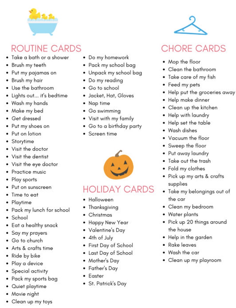 80 Girls Routine Cards, Routine Cards for Kids, Daily Routine Cards ...