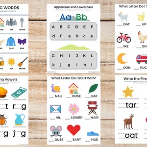 47 Worksheets - Abcs / Phonics BUNDL, CVC Word Builder, Beginning ...