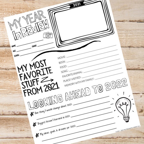 Kid's Year in Review Printable Year in Review Activity - Etsy