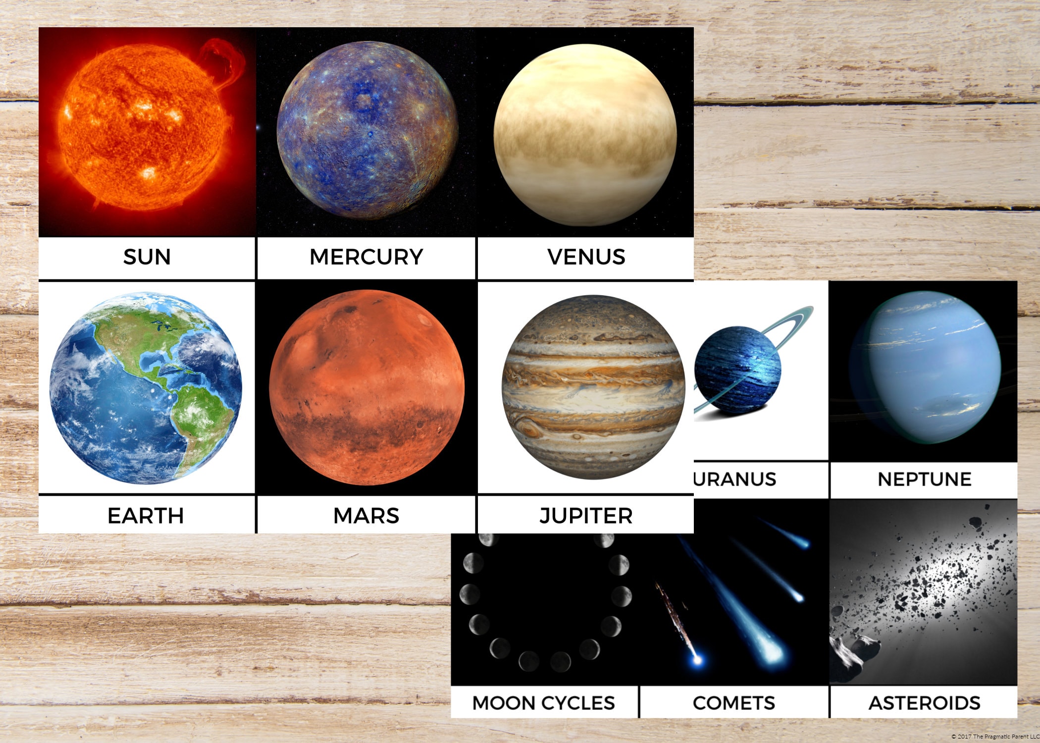 3-part Montessori Cards Solar System, Solar System Cards for Kids ...
