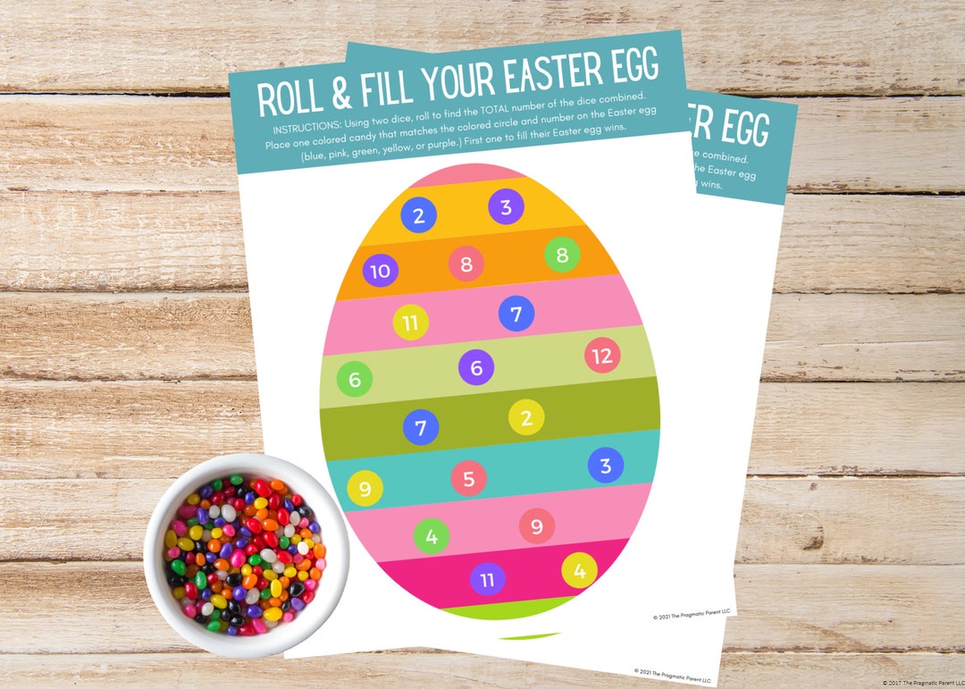 Kid's Easter Egg Printable Activity: Roll A Easter Egg, Kid's Easter ...