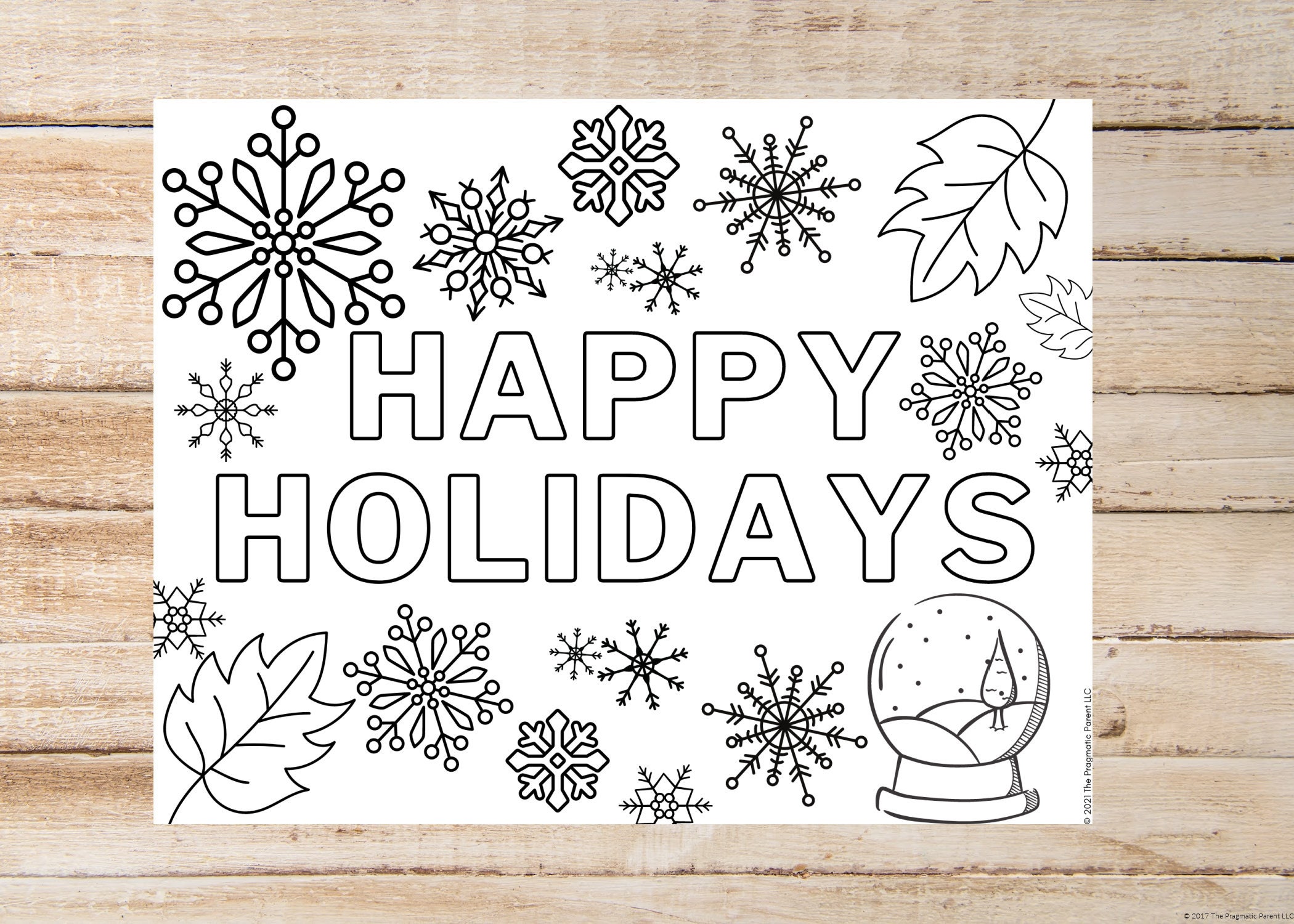 2 Holiday Themed Kid's Coloring Sheets, Kids Christmas Sheet, Kids ...