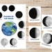 Phases of the Moon Flashcards, Moon Phases Printable Flash Cards, Moon ...