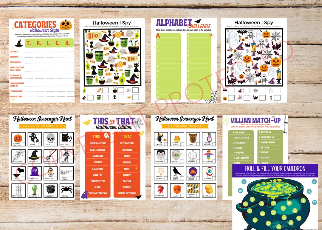 Kids Printable Halloween Activity Sheets, Spooky, Fun Halloween Games ...