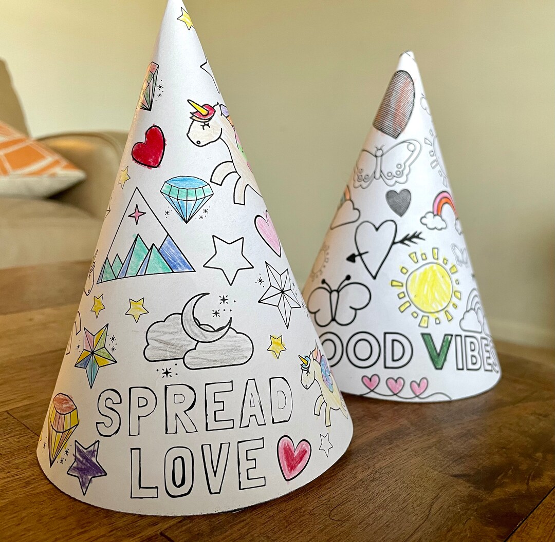 3 Valentine's Day Kid's Party Hats, Printable Kids Valentines Hats ...
