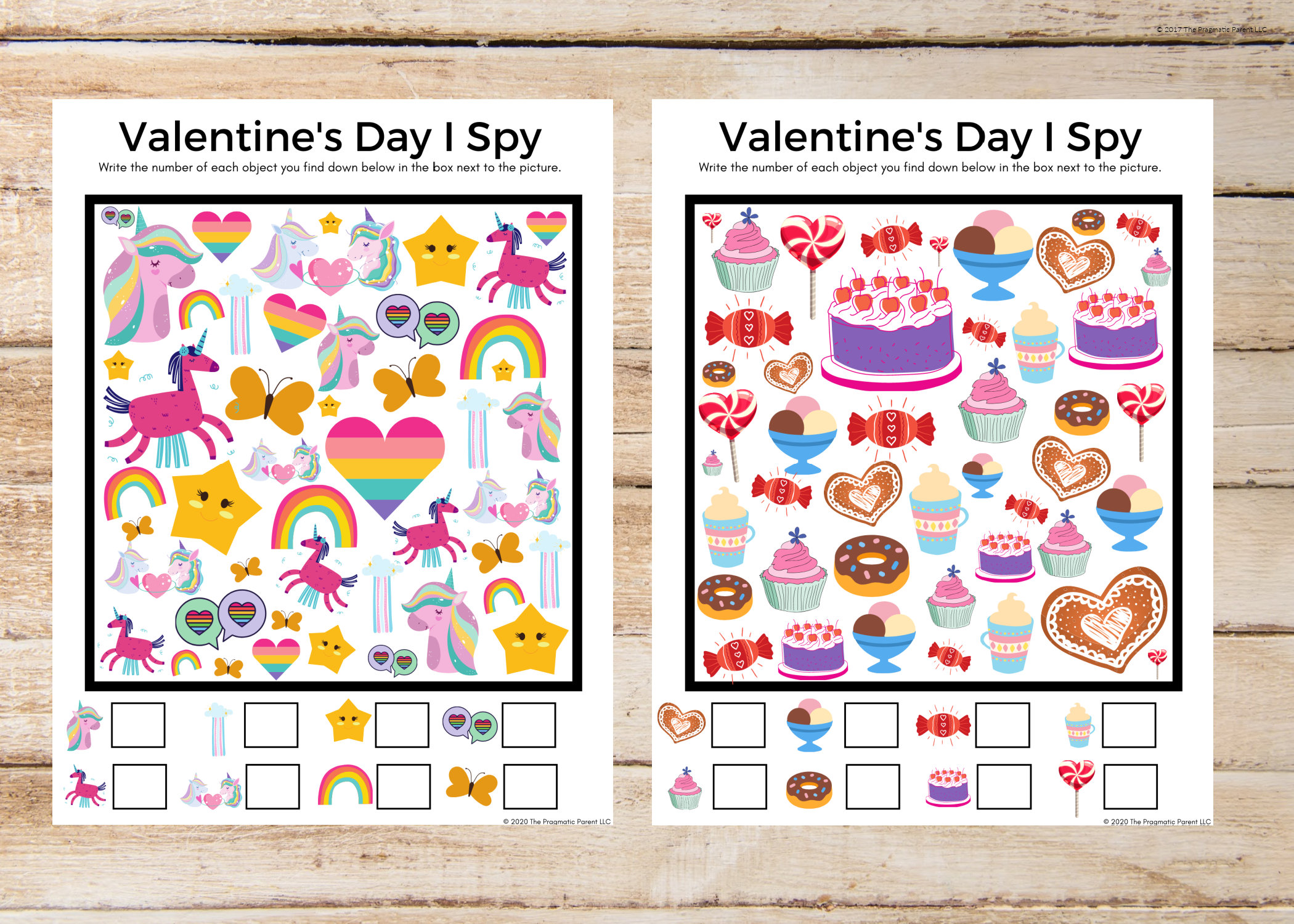 Valentine's Day I Spy Printable Activity Sheets, I Spy for Kids, I Spy ...