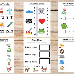 47 Worksheets - Abcs / Phonics BUNDL, CVC Word Builder, Beginning ...