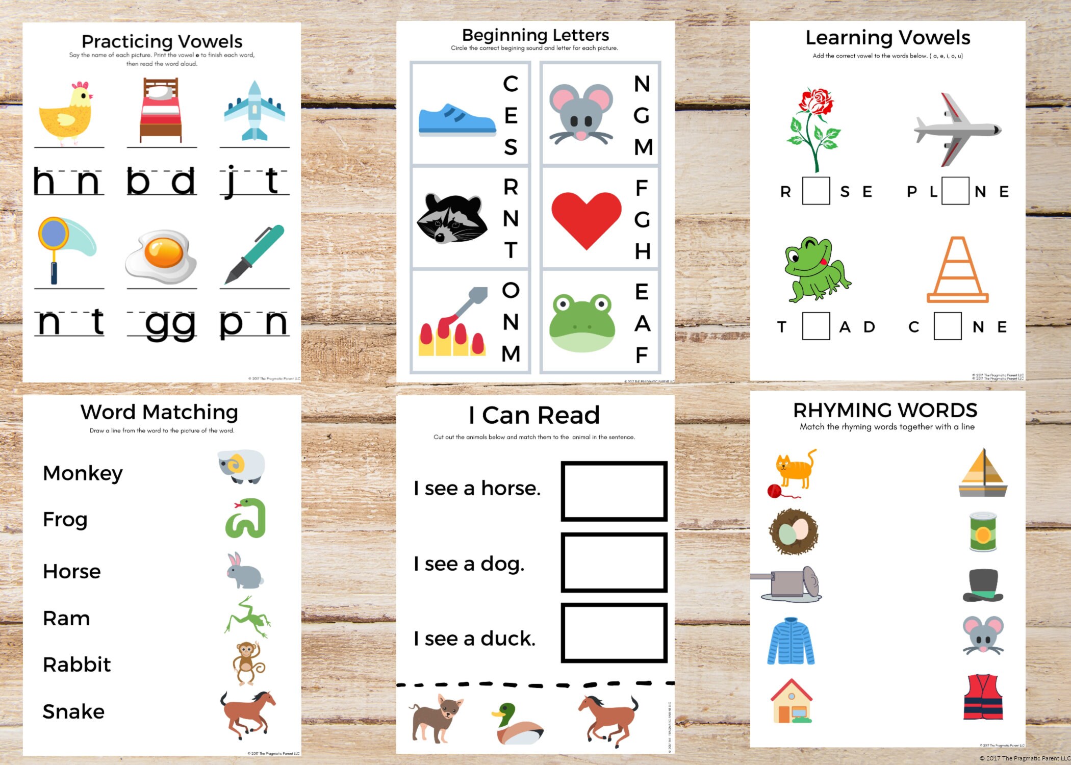 47 Worksheets Abcs / Phonics BUNDL, CVC Word Builder, Beginning Letter ...
