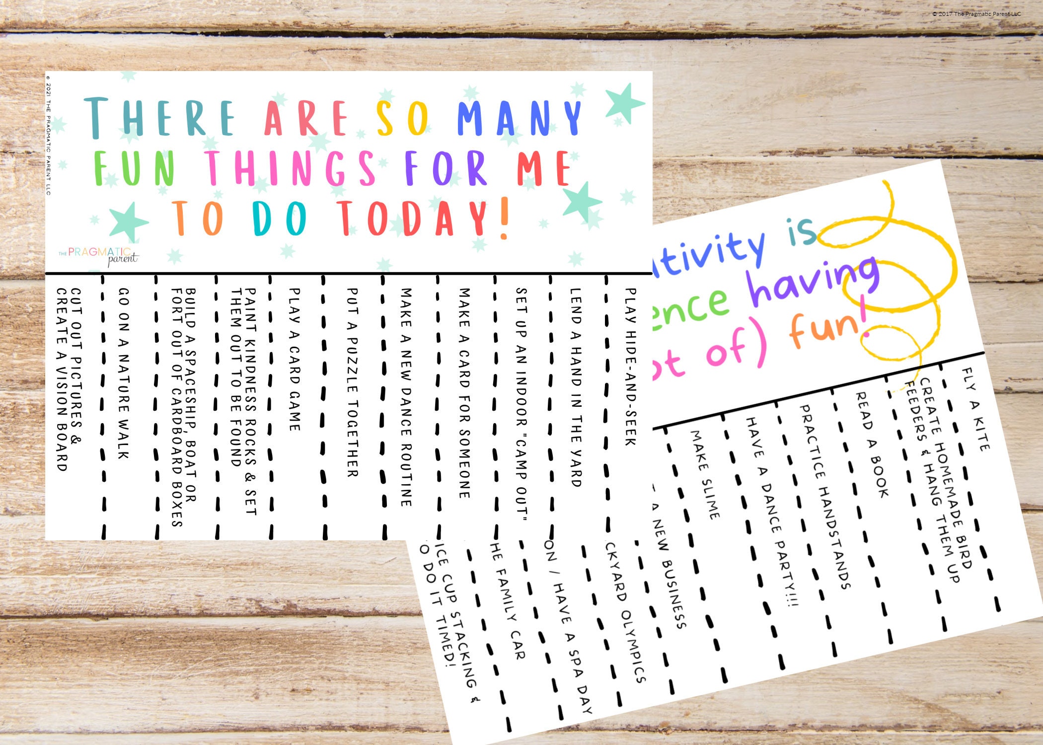 44 Screen Free Ideas for Kids, Screen Free & Bored Pull Tag Posters for ...