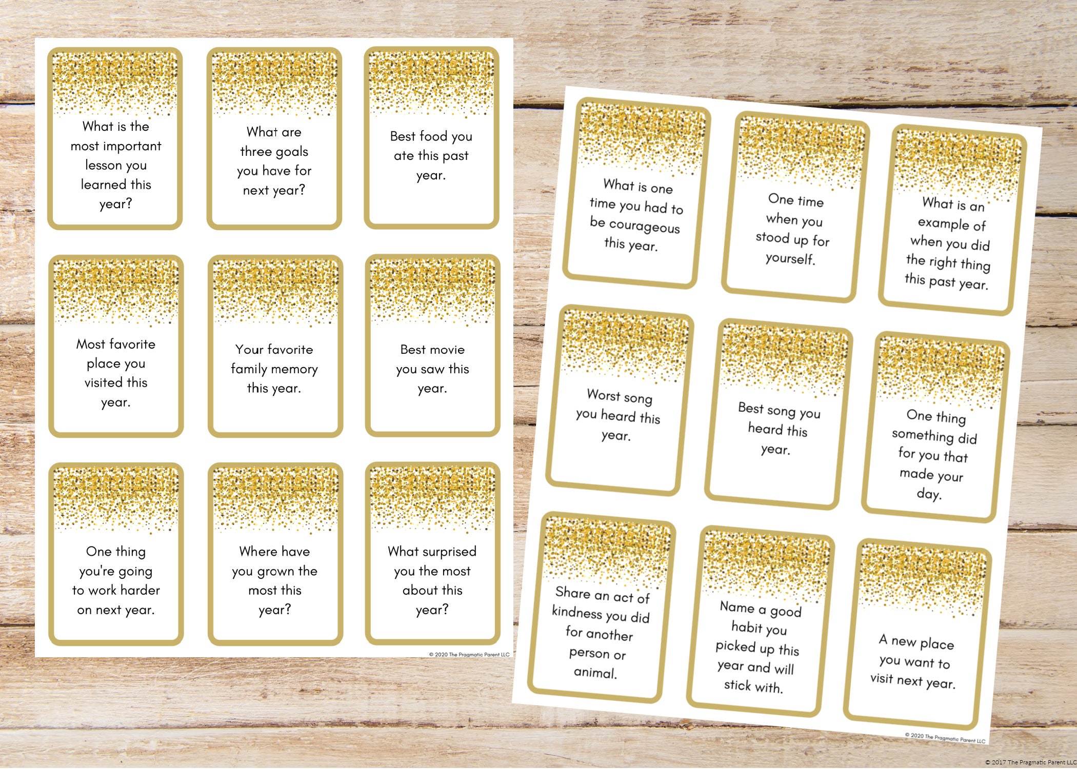 36 New Year's Reflection Cards, Conversation Cards, Family Conversation ...