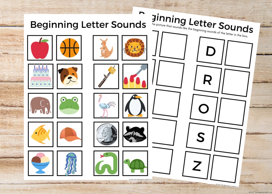 Beginning Sounds Matching Game, Letter Matching Preschool, Learning ...