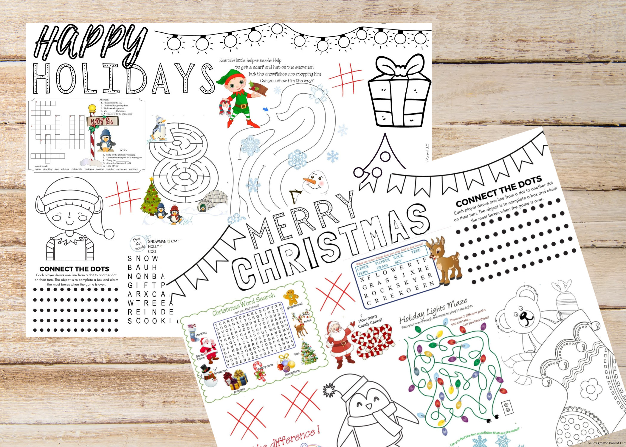 3 Kid's Christmas Activity Sheet, Christmas Printables, Kids Christmas ...
