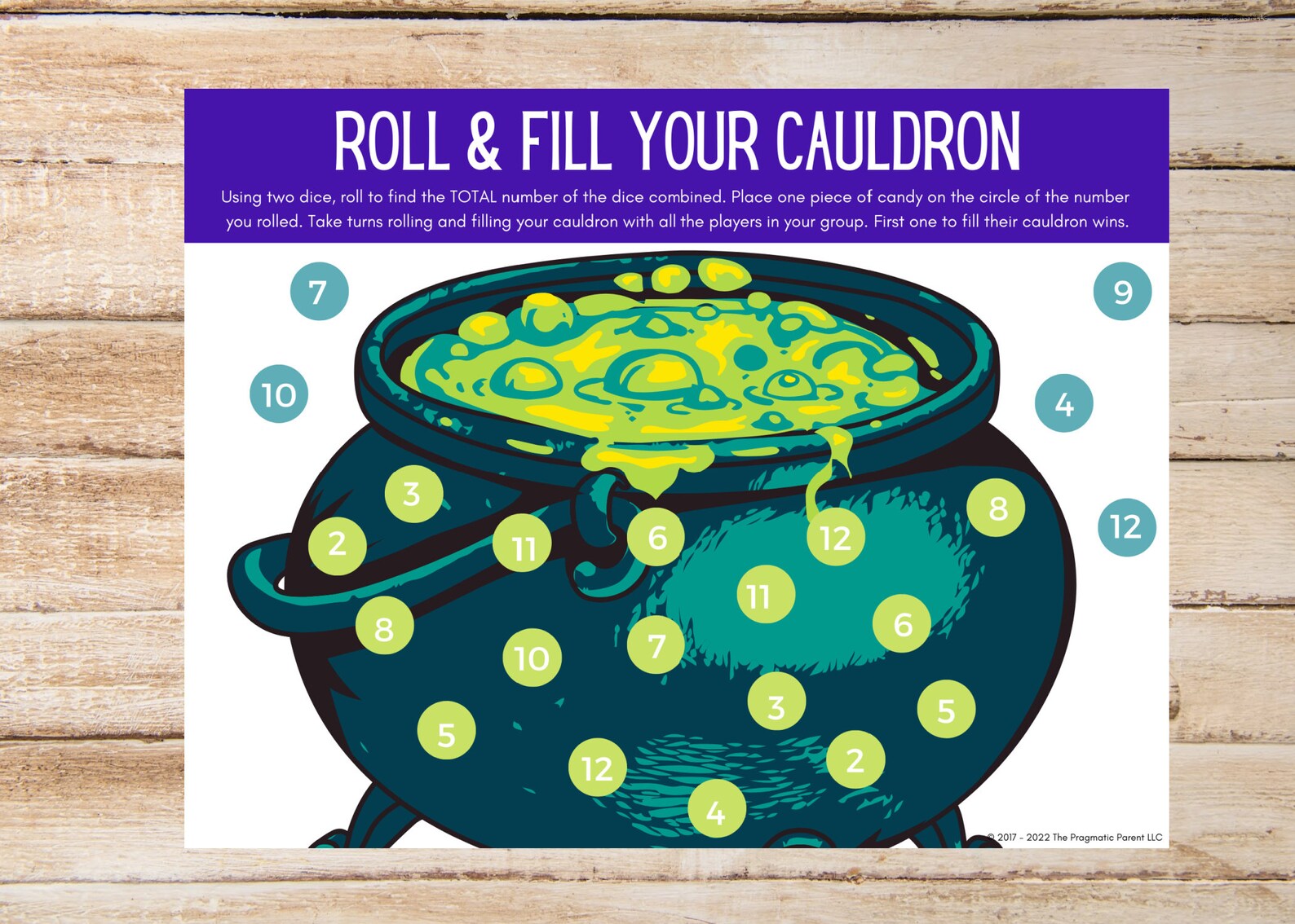 Halloween Cauldron Kids Game: Roll and Fill Your Cauldron, Kid's Fall ...