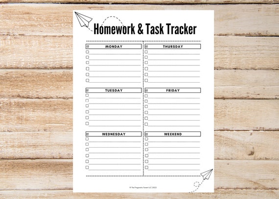 Homework Chart for Kids Kids Homework Routine Kids Homework - Etsy