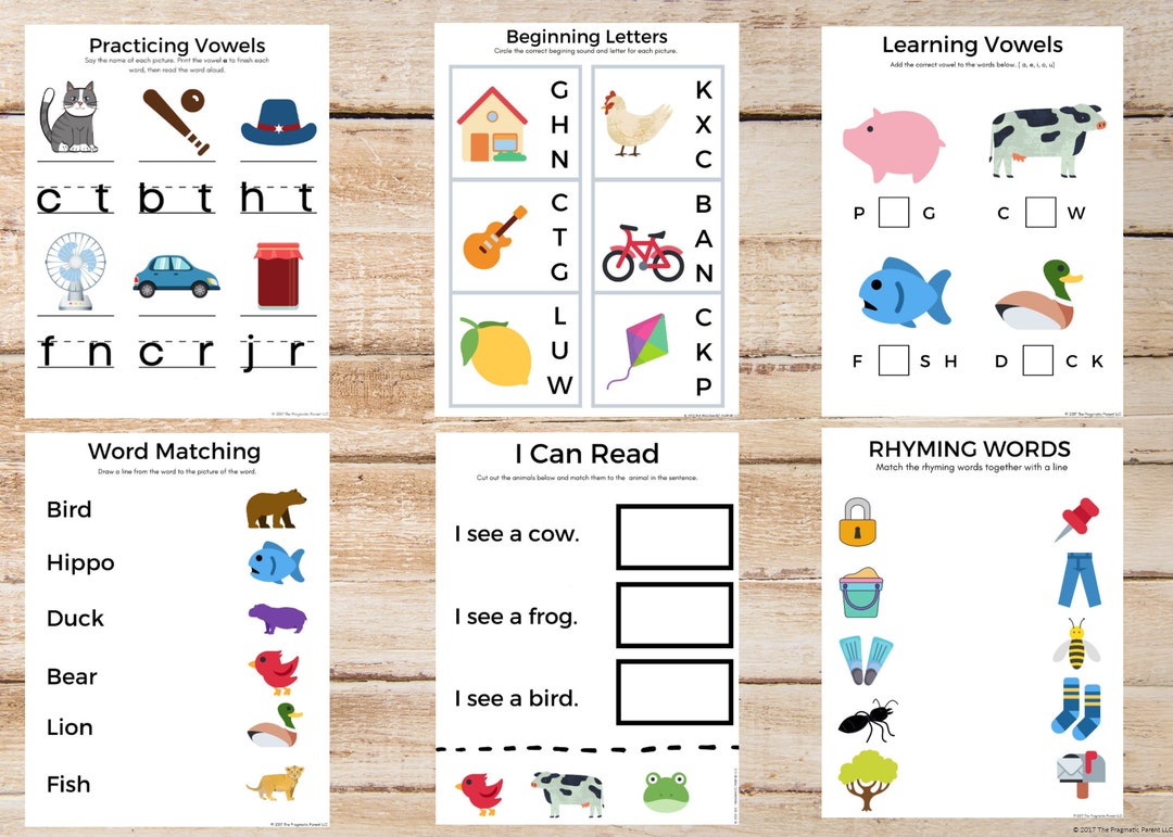 47 Worksheets - Abcs / Phonics BUNDL, CVC Word Builder, Beginning ...