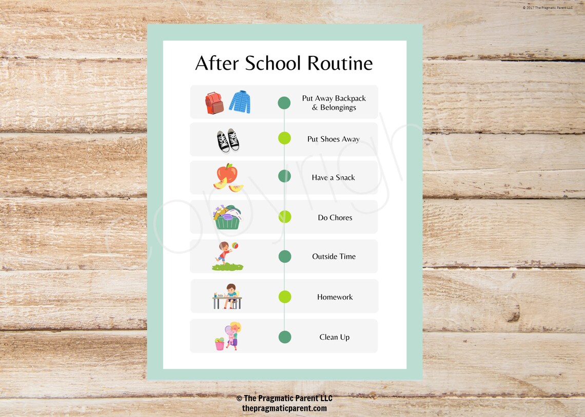 3 Routine Chart Set - Morning, After School, Evening Routine Charts ...