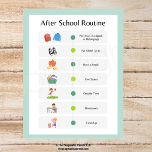 3 Routine Chart Set - Morning, After School, Evening Routine Charts ...