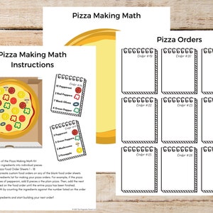 Pizza Making Math, Learning to Count, Kindergarten Worksheet, Start ...