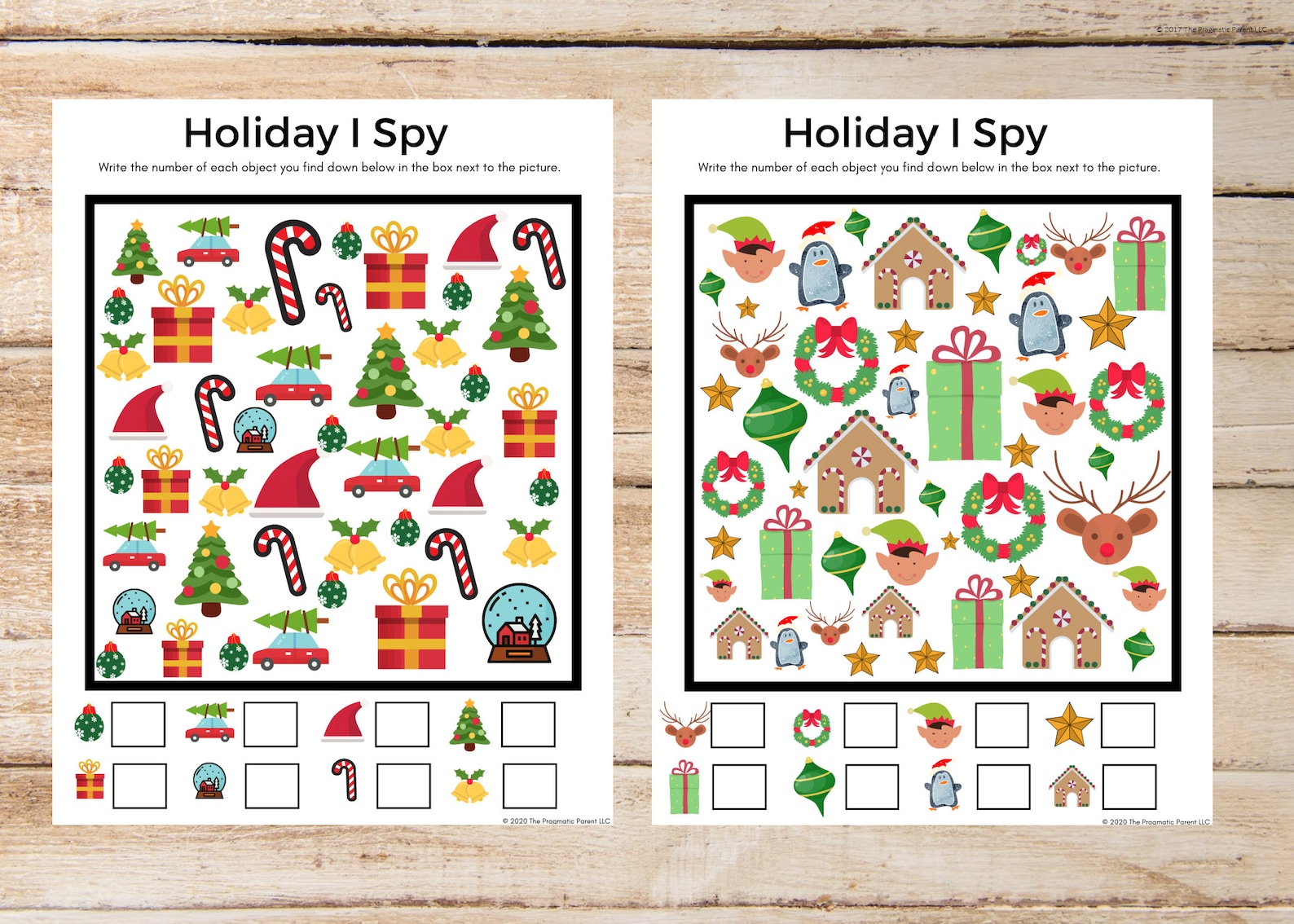 4 Holiday I Spy Printable Activity Sheets, I Spy Kids, I Spy Printable ...
