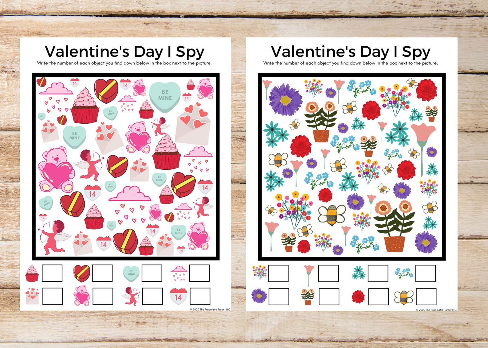 Valentine's Day I Spy Printable Activity Sheets, I Spy for Kids, I Spy ...