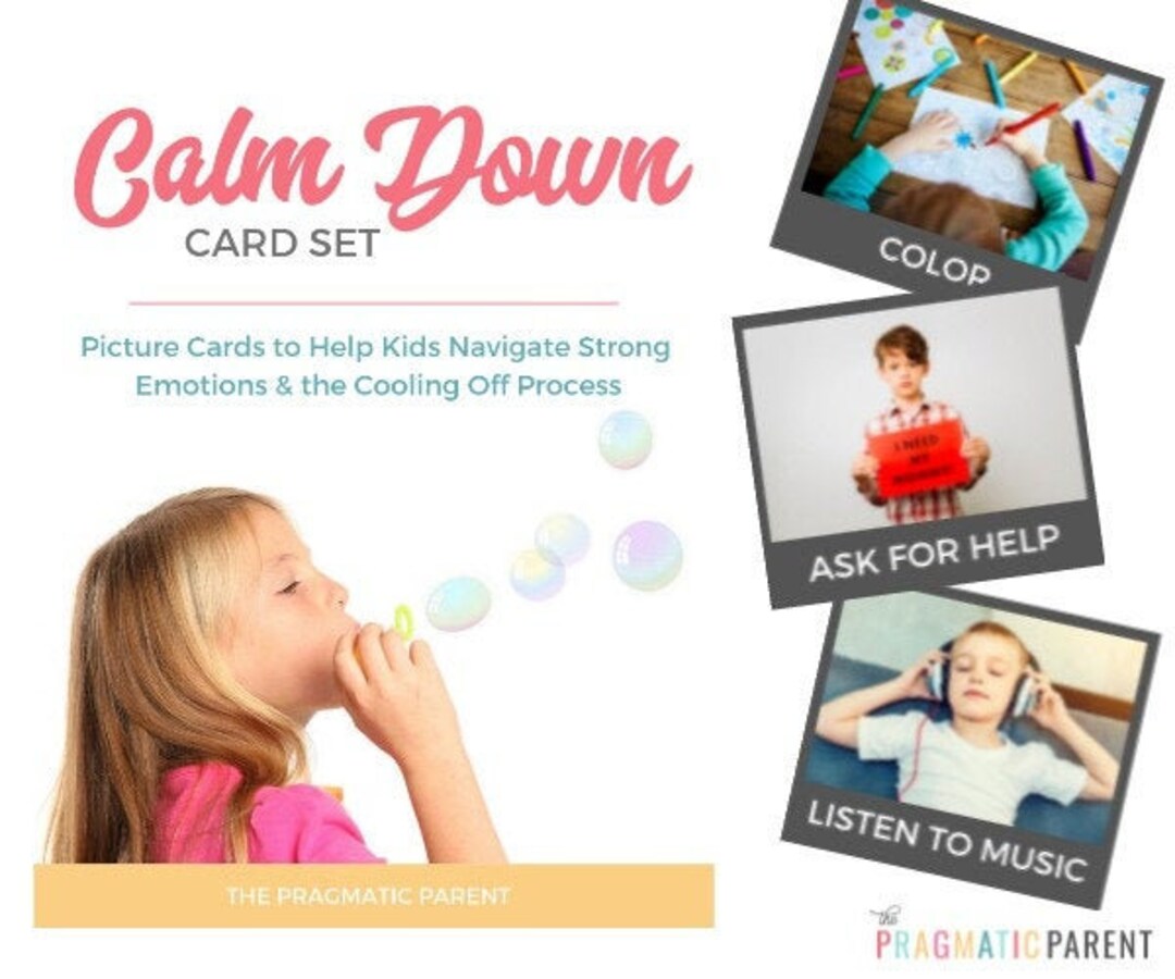 Calm Down Cards, Calm Cards, Emotion Cards, Anger Management for Kids ...