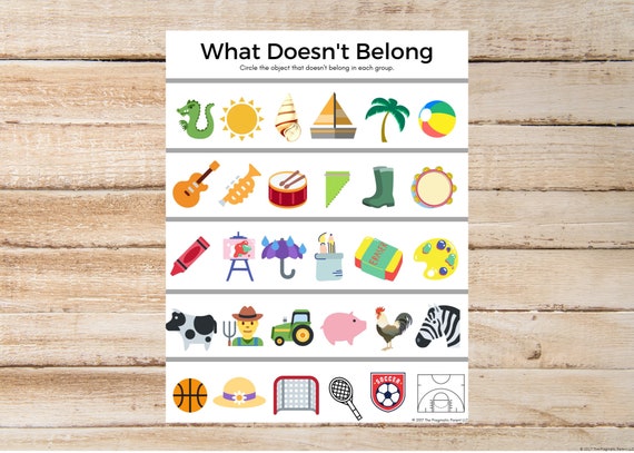 What Doesn't Belong Preschool Kindergarten Worksheet | Etsy