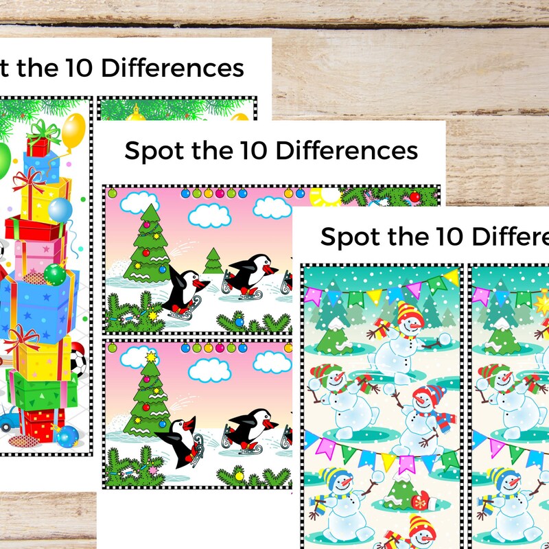 Christmas Spot the Difference Printable - Etsy