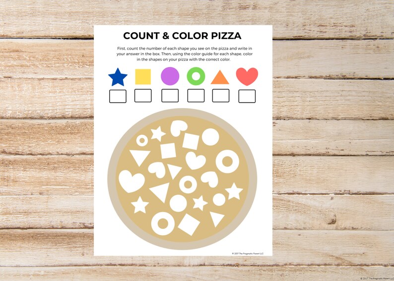 Color Count Worksheet, Learn Shapes, Counting Worksheet, Preschool ...