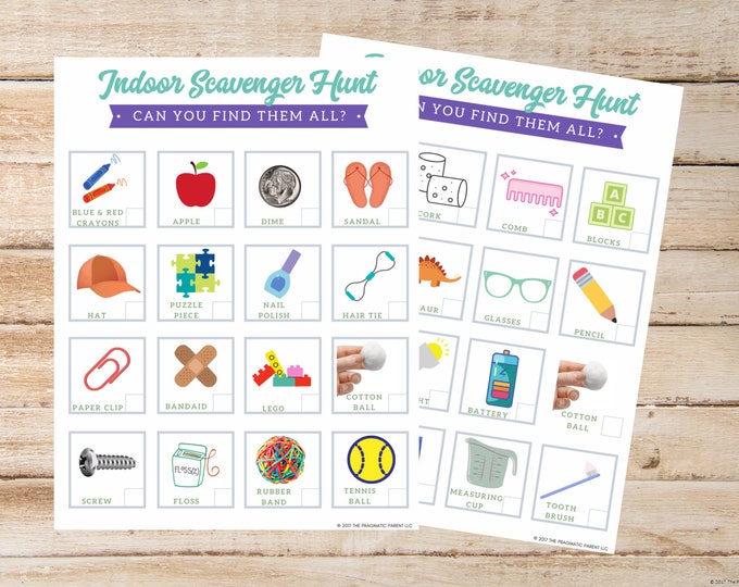 Inside and Outside Scavenger Hunt for Kids/ Digital Download/ Print at ...